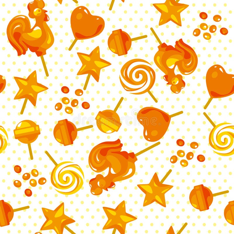 Lollipop pattern, yellow stock vector. Illustration of candy - 49197283