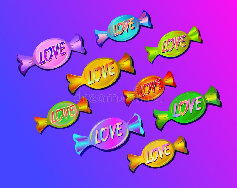 Candy love stock illustration. Illustration of shape - 65110410