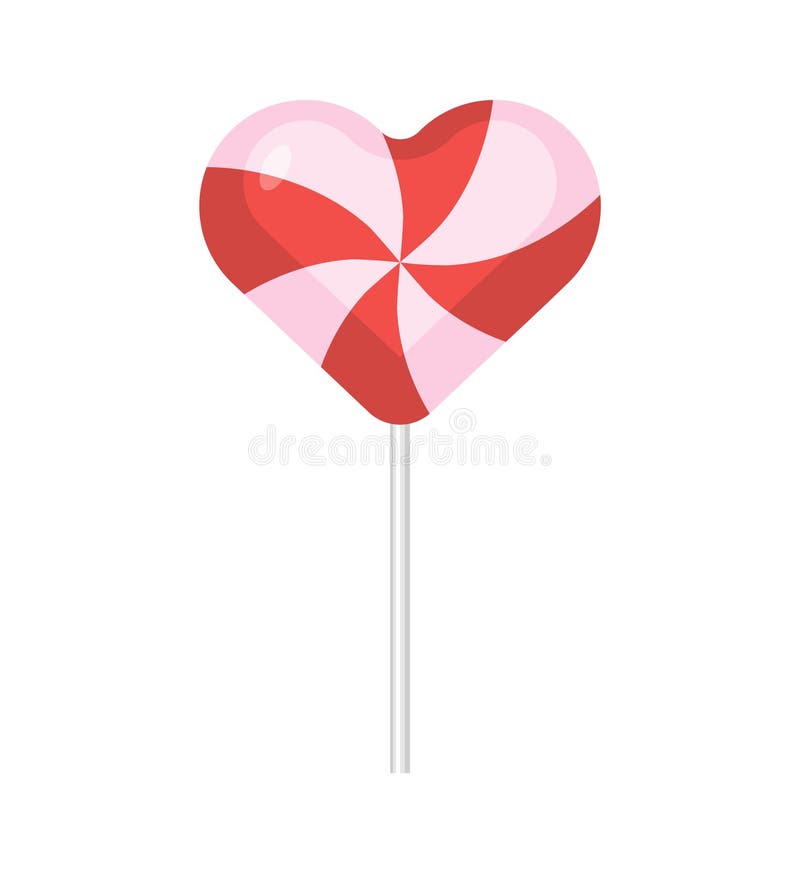 Candy Love Isolated. Lollipop Heart Stock Vector - Illustration of food ...