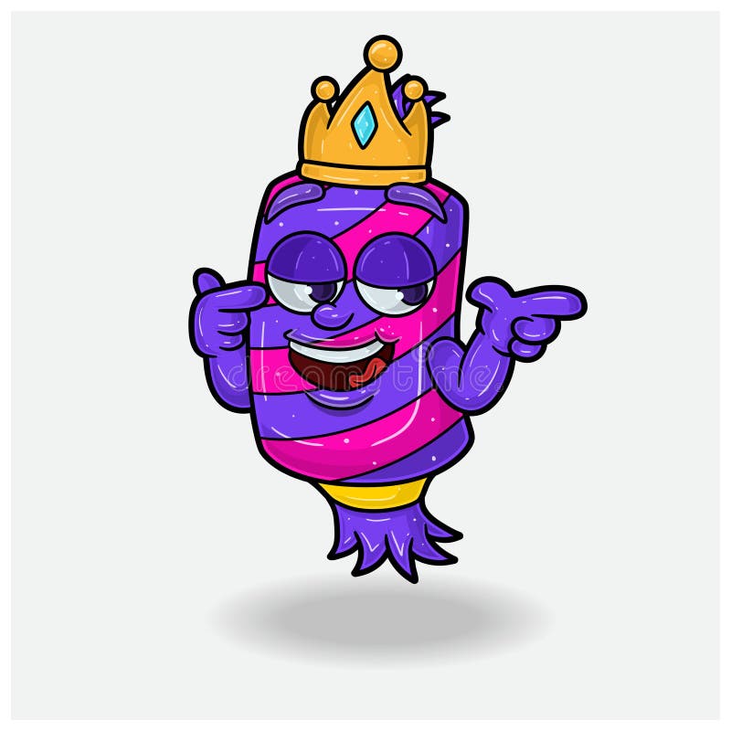 Candy Mascot Character Cartoon with Smug Expression. for Brand, Label ...