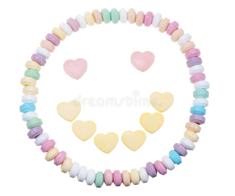 Candy necklace happy face stock image. Image of round - 8662057