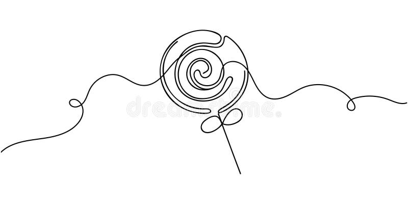 Candy in One Continuous Line Drawing, . Contour Icon Stock Vector ...