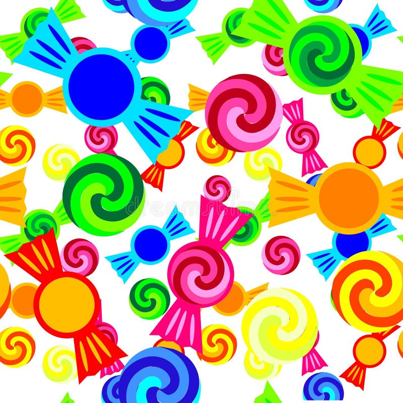 Candy pattern stock vector. Illustration of orange, bonbon - 15881918