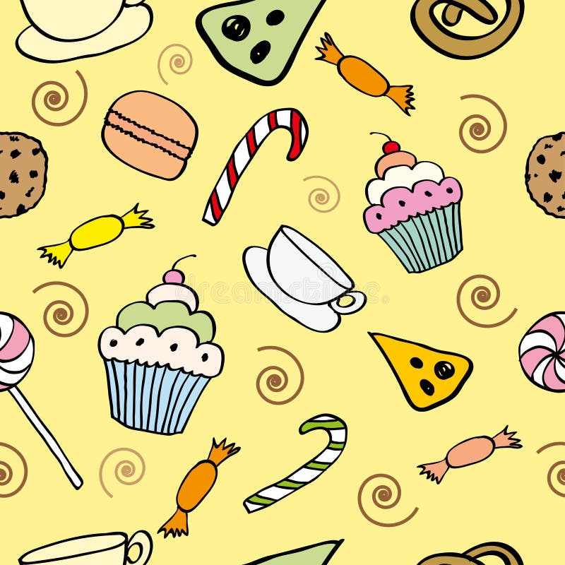 Seamless candy pattern stock vector. Illustration of comic - 25427680