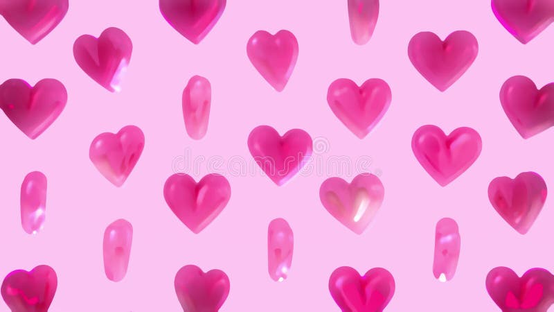 Heart Shapes on Light Pink Background. Computer Generated Seamless Loop ...