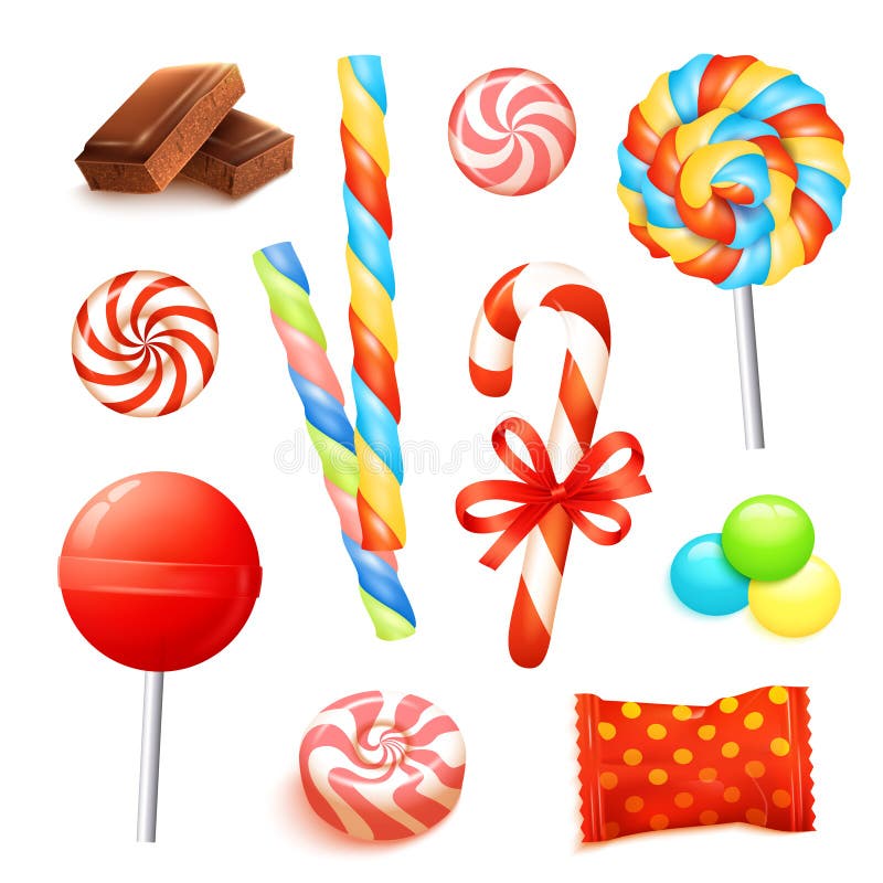 Candy Realistic Set stock vector. Illustration of candy - 210533025