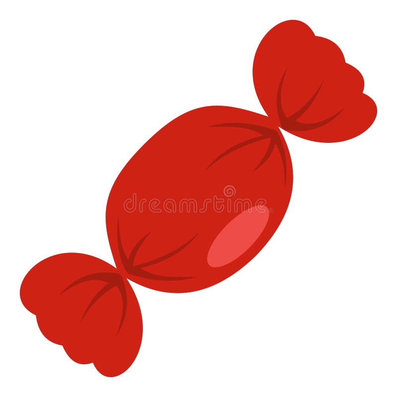 Candy in Red Wrap Icon Isolated Stock Vector - Illustration of caramel ...