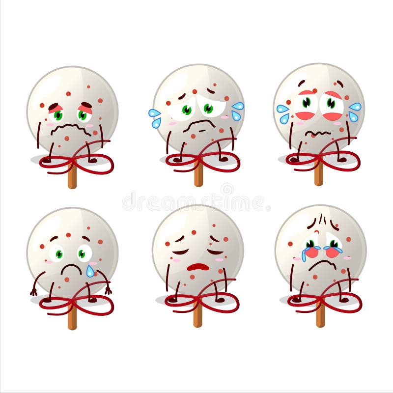 Candy Santa Cartoon Character with Sad Expression Stock Vector ...