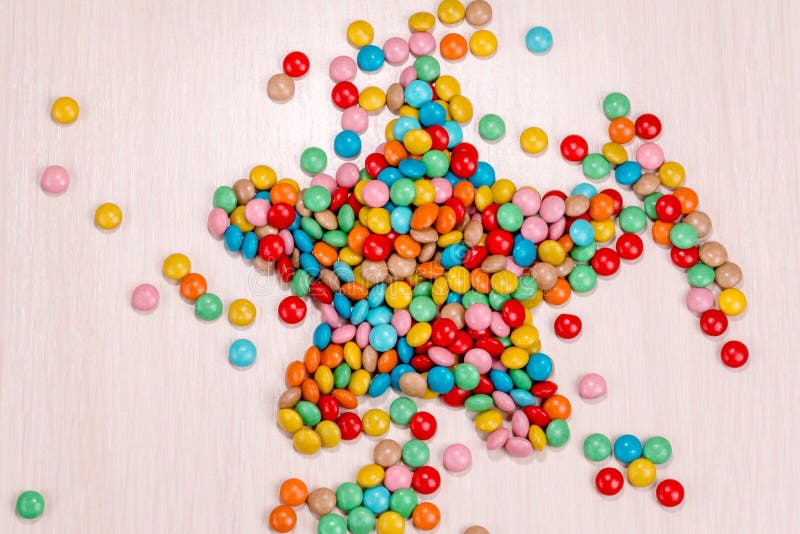 Candy Scattered in the Form of Stars Stock Photo - Image of candy ...