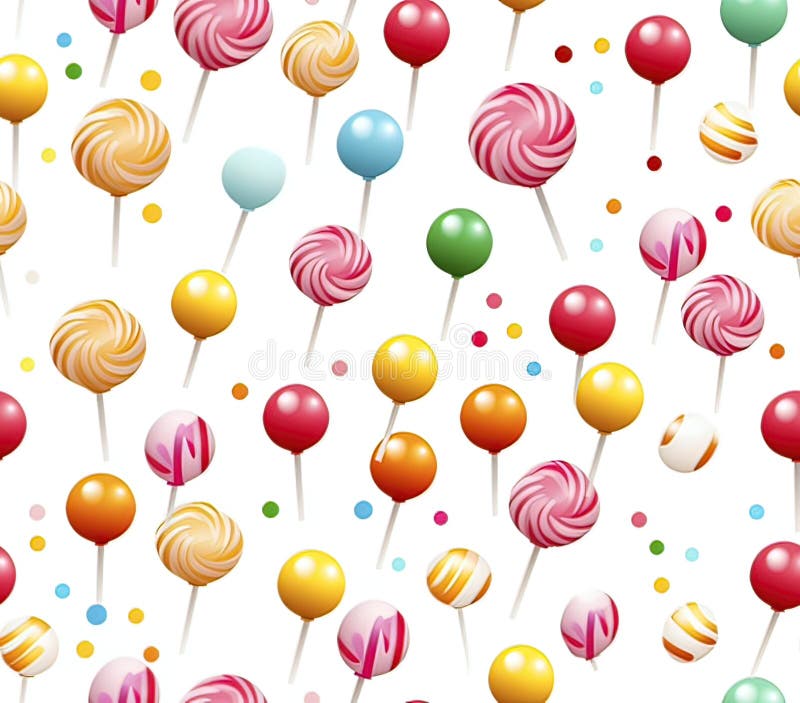 Candy Seamless Pattern, Fabric Pattern Design on White Background ...