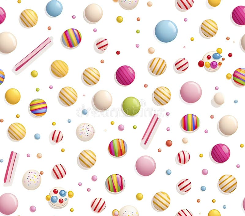 Candy Seamless Pattern, Fabric Pattern Design on White Background ...