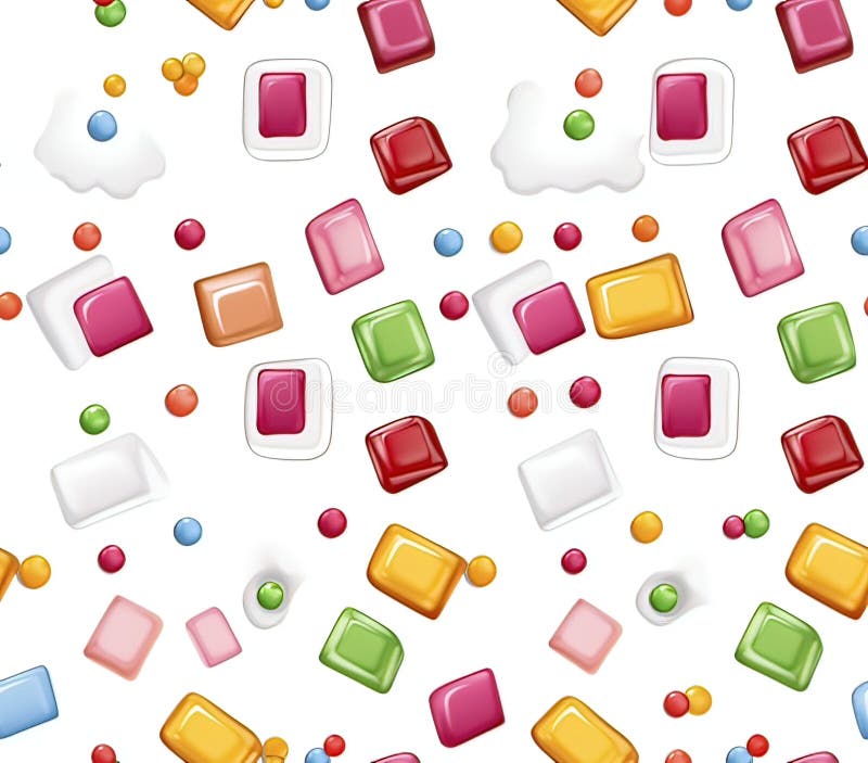 Candy Seamless Pattern, Fabric Pattern Design on White Background ...