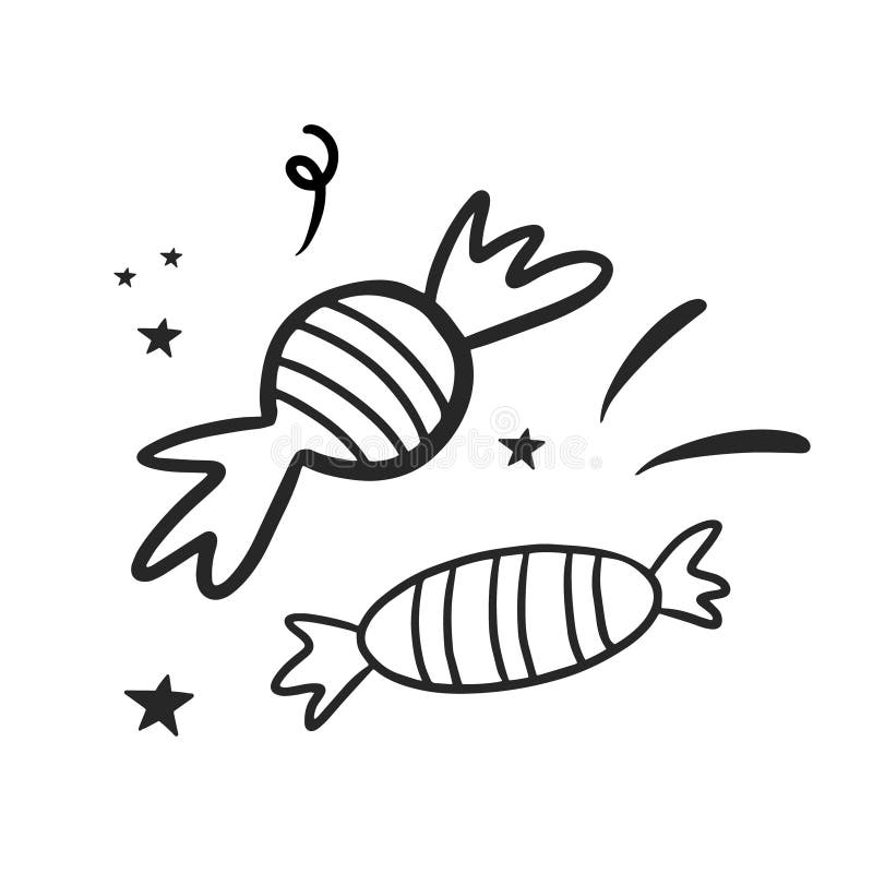 Candy Set. Candy Icons. Vector Illustration of Candy in Doodle Style ...