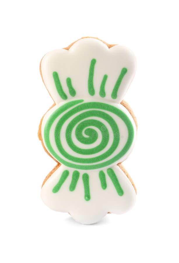 Candy Shaped Christmas Cookie Isolated on White Stock Image - Image of ...