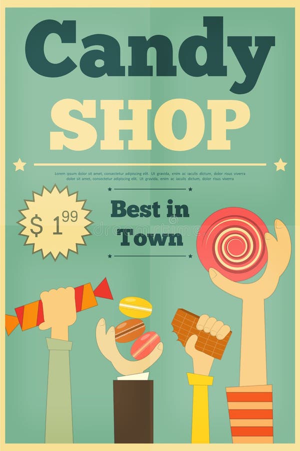 Candy Store Sign Stock Illustrations – 2,703 Candy Store Sign Stock ...