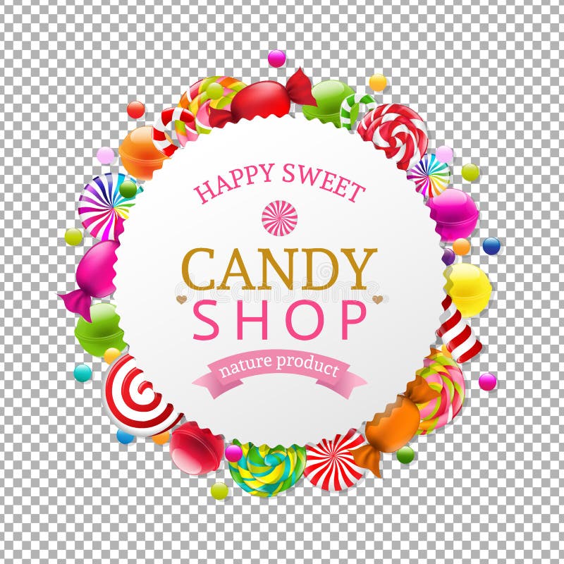 Vintage Poster Template for Candy Shop. Stock Vector - Illustration of ...