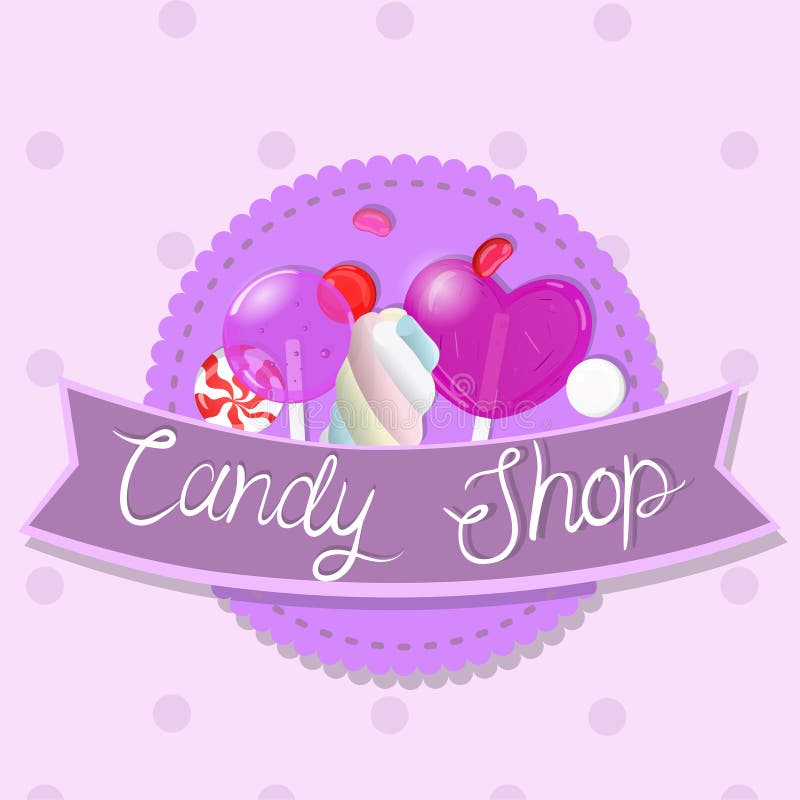 Candy Shop Emblem. Multicolor Emblem. Vector Graphics Stock ...