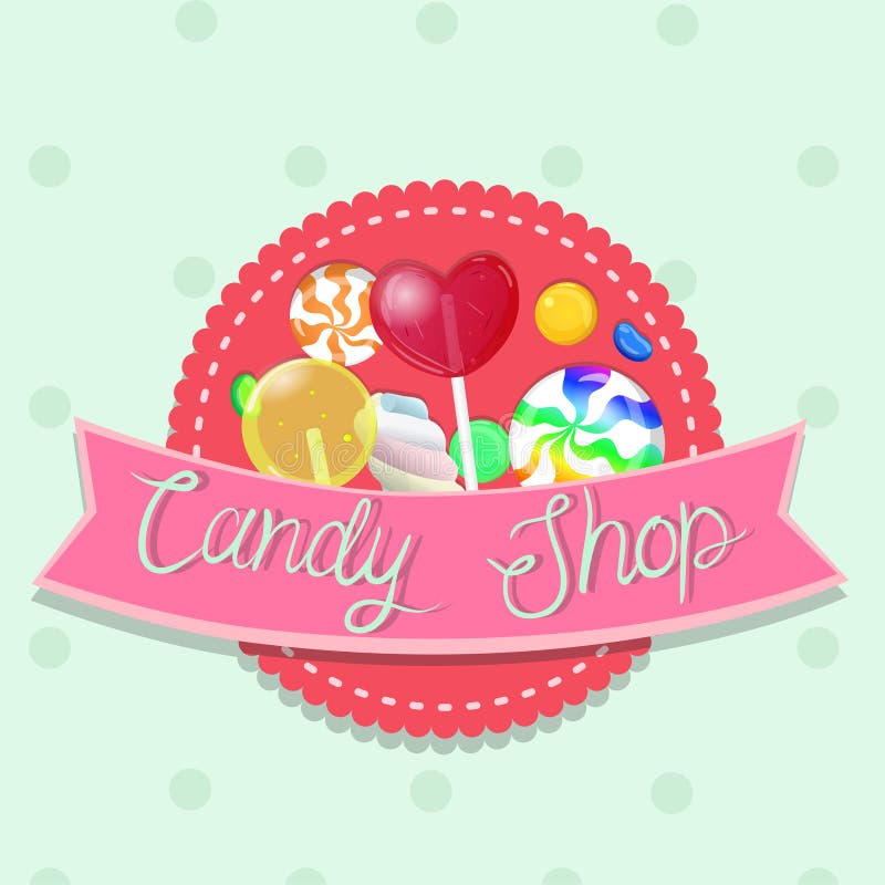 Candy Shop Emblem. Multicolor Emblem. Vector Graphics Stock ...