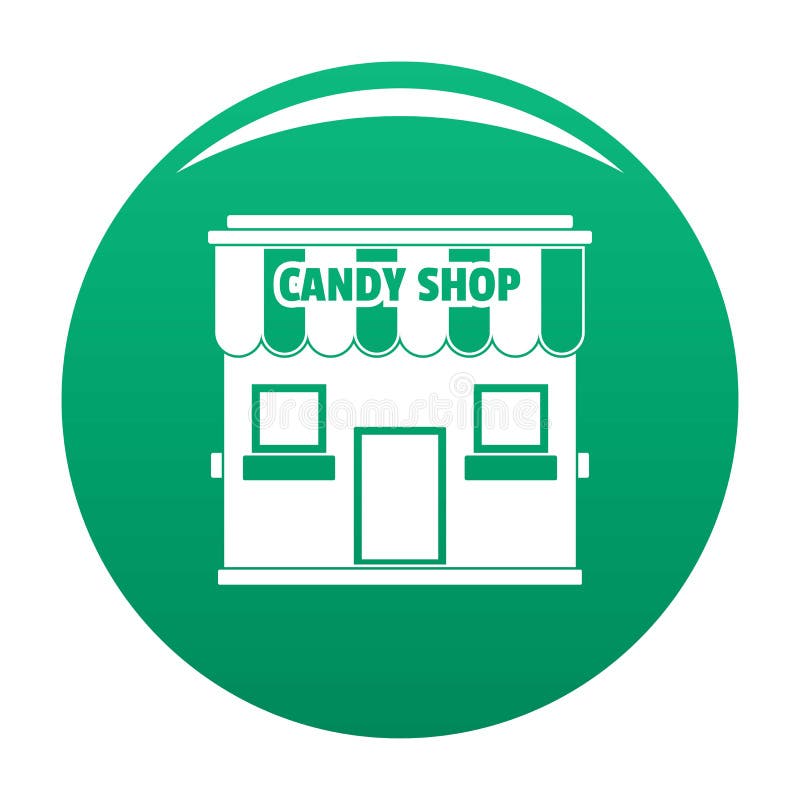 Candy Shop Icon Vector Green Stock Vector - Illustration of downtown ...