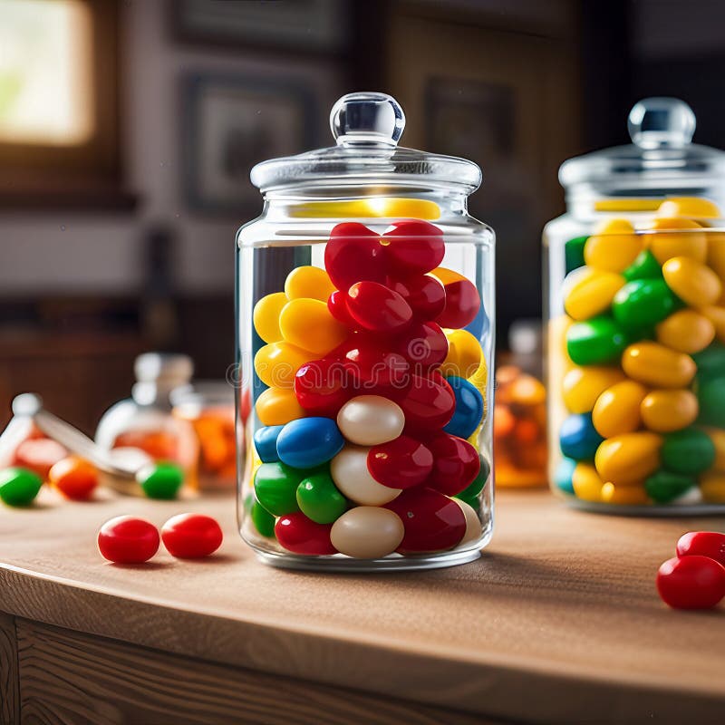 Candy Shop with Jars of Colorful Candy, Created with Generative AI ...