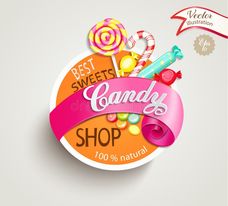 Candy Shop Logo, Label or Emblem. Stock Vector - Illustration of poster ...