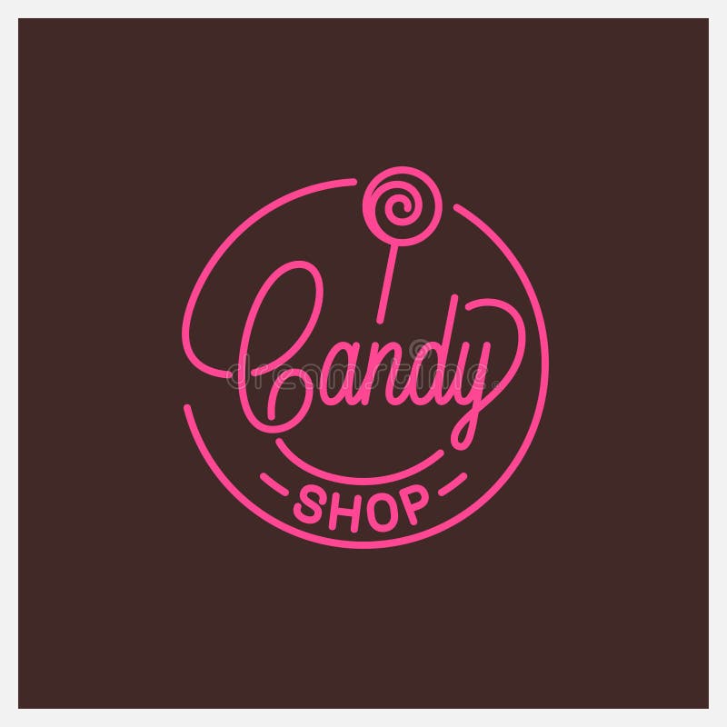 Candy Shop Logo. Round Linear Logo of Candy Store Stock Vector ...