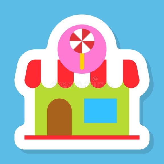 Candy Shop Sticker Vector, Isolated Flat Stye Icon Stock Vector ...