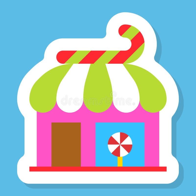 Candy Shop Sticker Vector, Isolated Flat Stye Icon Stock Vector ...