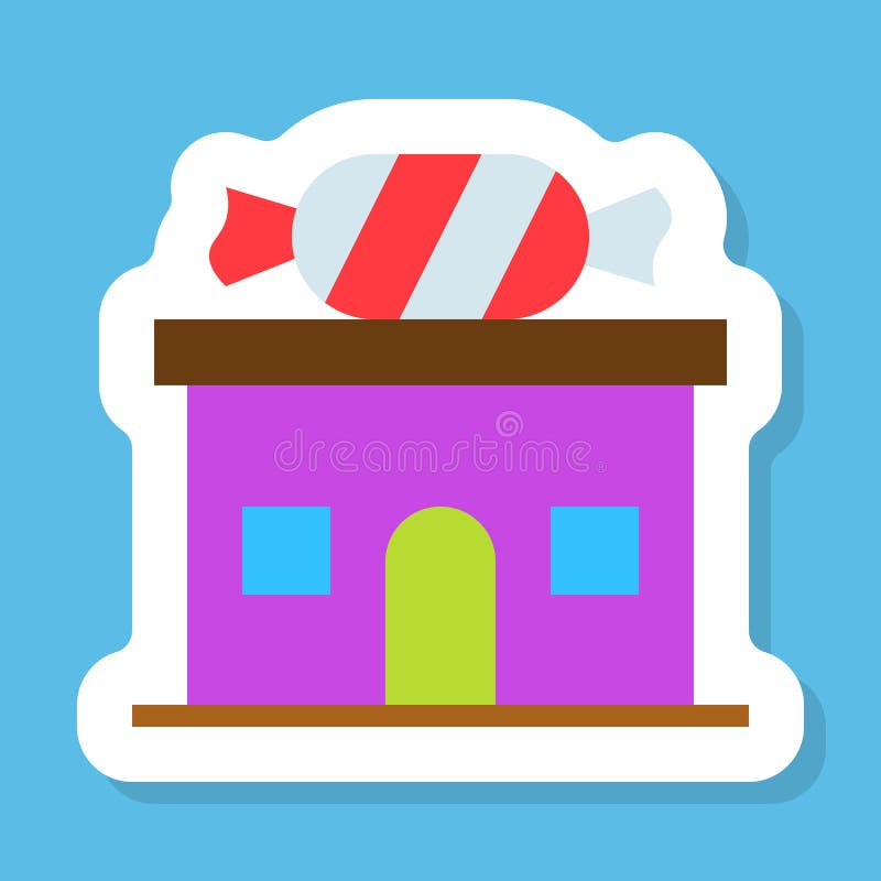 Candy Shop Sticker Vector, Isolated Flat Stye Icon Stock Vector ...