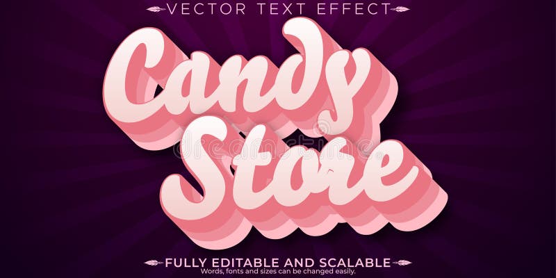 Candy Shop Text Effect, Editable Pink and Vintage Text Style Stock ...