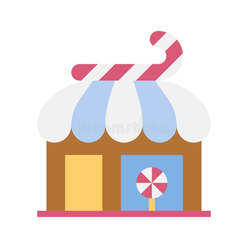 Candy Shop Vector Illustration, Isolated Flat Stye Icon Stock Vector ...