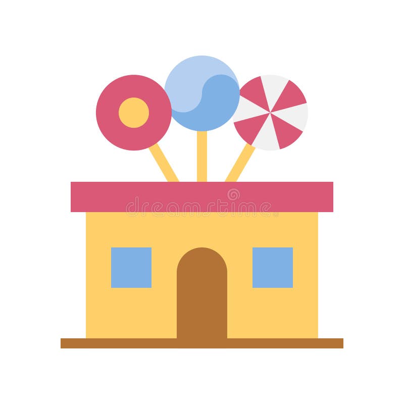 Candy Shop Vector Illustration, Isolated Flat Stye Icon Stock Vector ...
