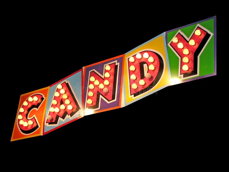 Candy sign in lights stock photo. Image of amusement, block - 5021618