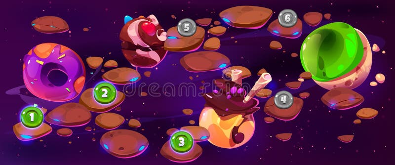 Ui Design Space Food Game Level Map Stock Illustrations – 7 Ui Design ...