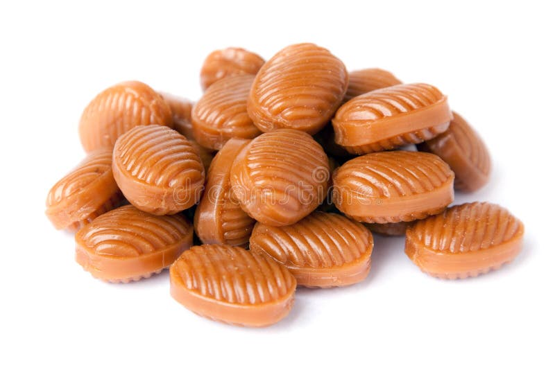 Candy Stack Isolated on White. Stock Image - Image of brown, caramel ...