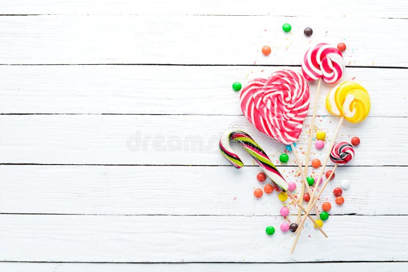 Candy on a Stick in the Form of a Heart. Stock Image - Image of ...