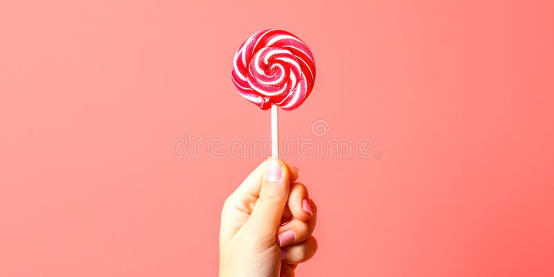 Candy on a Stick in the Hand Stock Illustration - Illustration of ...