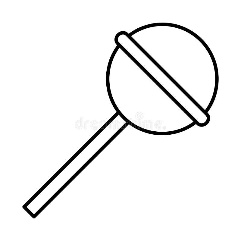 Candy in Stick Sweet Pop Art Comic Style, Line Icon Stock Vector ...