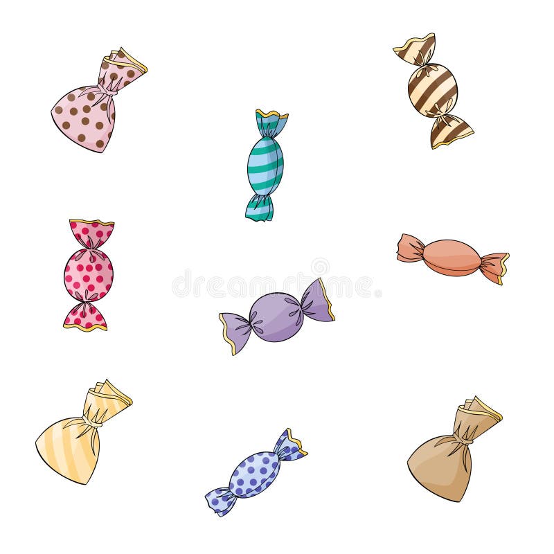 Candy Sticker Vector. Sweet Vector Stock Vector - Illustration of card ...