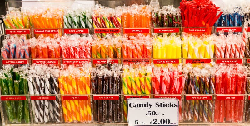 Candy Sticks in a Country Store Stock Photo - Image of dessert, swirl ...