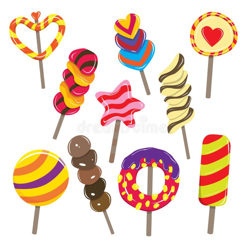Candy Sticks stock vector. Illustration of vector, lolly - 49337374