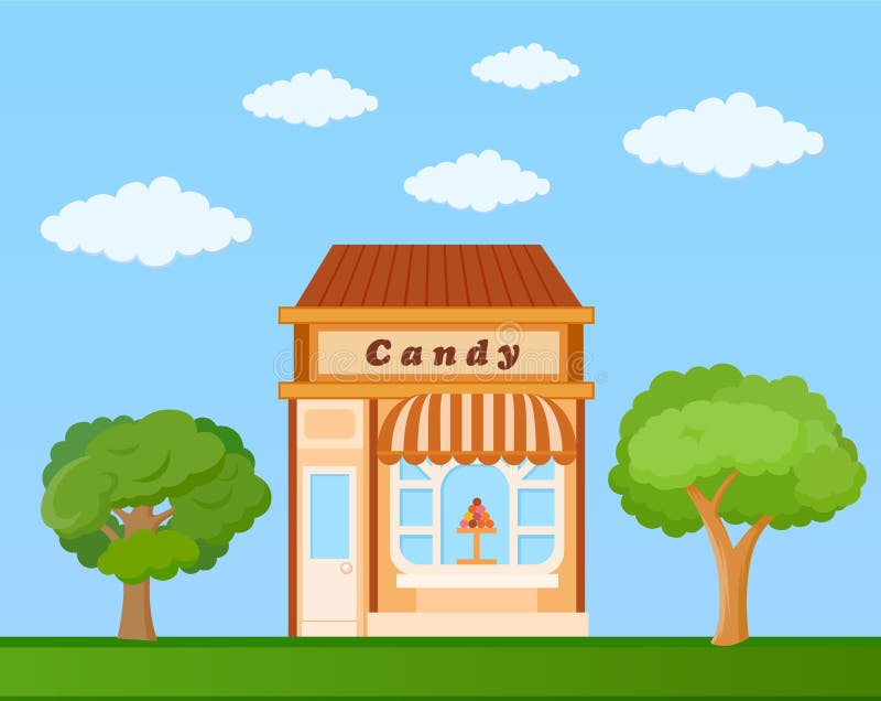 Candy Store Facade Stock Illustrations – 389 Candy Store Facade Stock ...