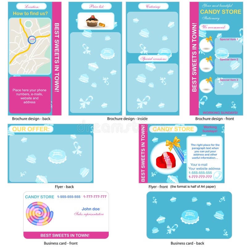 Candy Store - Abstract Retro Card Stock Vector - Illustration of shop ...