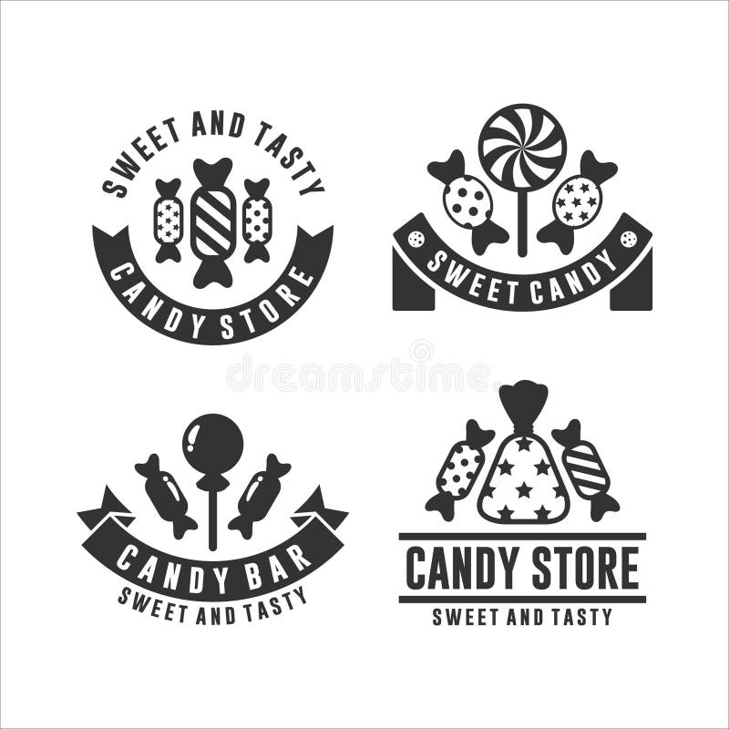 Candy Store Sweet Candy Collection Design Stock Vector - Illustration ...