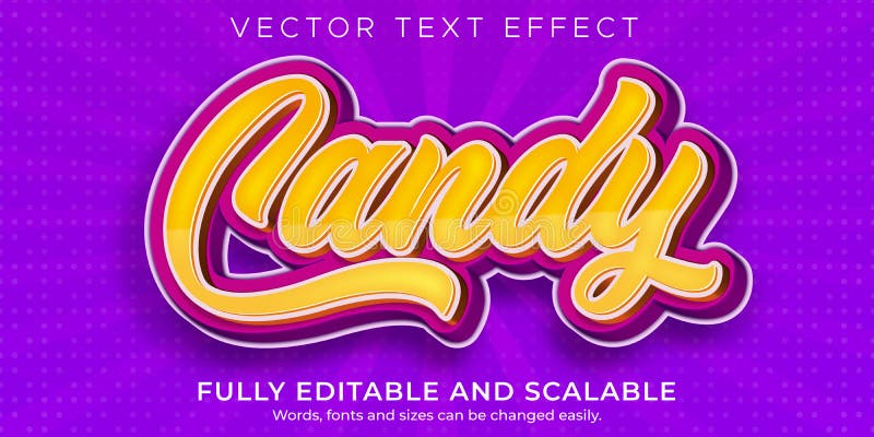 Candy Sugar Text Effect Editable Sweet and Food Text Style Stock Vector - Illustration of text ...