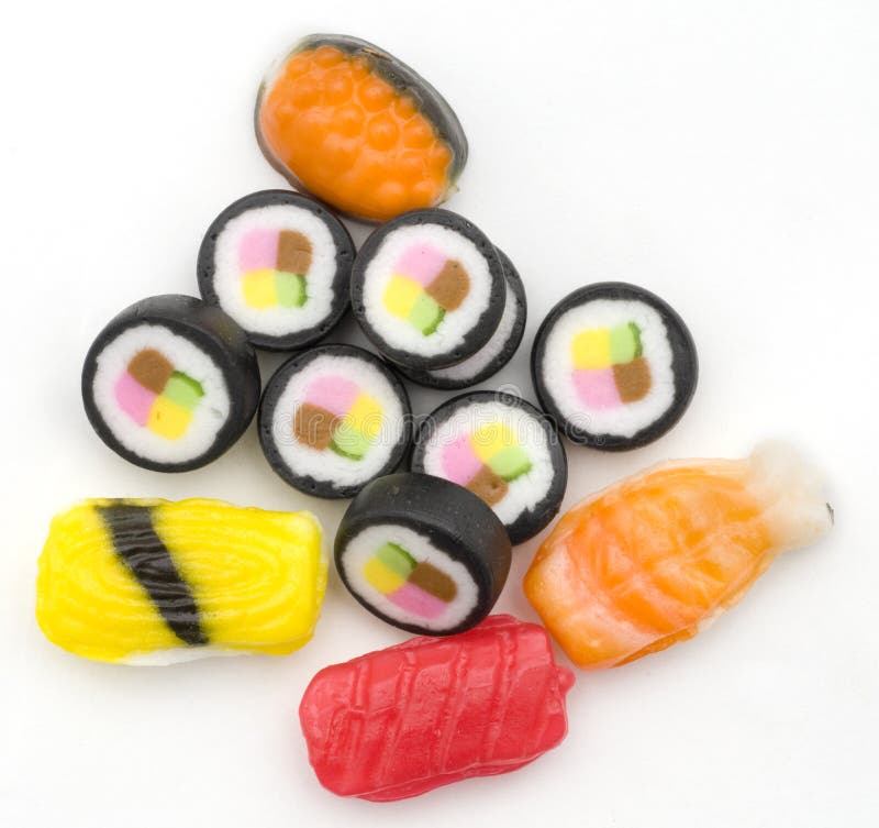 Candy Sushi stock image. Image of shrimp, seaweed, ginger - 5872285