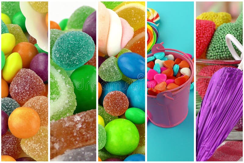 Candy Sweet Lolly Sugary Collage Stock Image - Image of group, bonbon ...