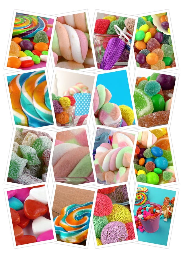 Candy Sweet Lolly Sugary Collage Stock Photo - Image of candy ...
