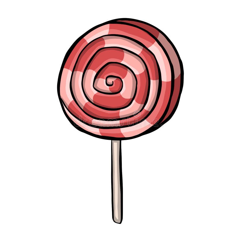 Candy Sweet on a Stick and Lollipop, Vector Illustration Stock Vector ...