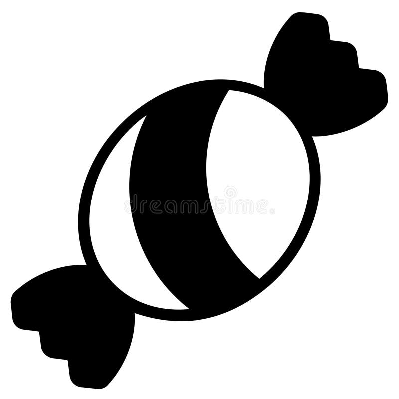 Candy, Sweet Vector Black Filled Outline Stock Vector - Illustration of ...